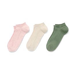 Tchibo - 3 Paar Ripp-Sneakersocken - Damen - Gr. 35-38 - wei&szlig;