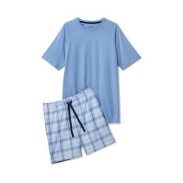 Tchibo - Shorty-Pyjama - Herren - Gr. S - dunkelblau/kariert