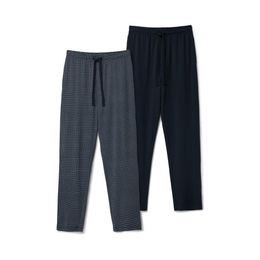 Tchibo - 2 Pyjamahosen - Herren - Gr. M - dunkelblau/kariert