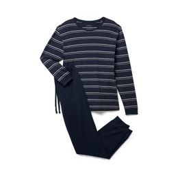 Tchibo - Pyjama - Herren - Gr. S - dunkelblau/gestreift