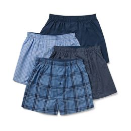 Tchibo - 4 Web-Boxershorts - Herren - Gr. M/5 - dunkelblau/kariert