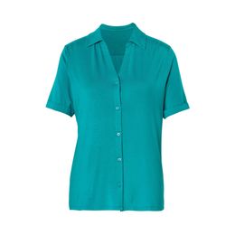Tchibo - Blusenshirt mit Knopfleiste - Damen - Gr. L - blau