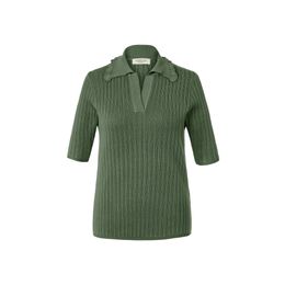 Tchibo - Gerippter Kurzarm-Pullover - Damen - Gr. S - gr&uuml;n