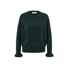 Tchibo - Strickpullover mit R&uuml;schendetail - Damen - Gr. M - dunkelgr&uuml;n