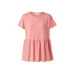 Tchibo - Shirt im Materialmix mit Stickerei - Damen - Gr. XL - koralle