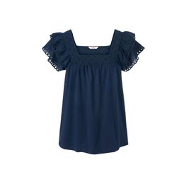 Tchibo - Shirt mit Stickerei - Damen - Gr. L - dunkelblau