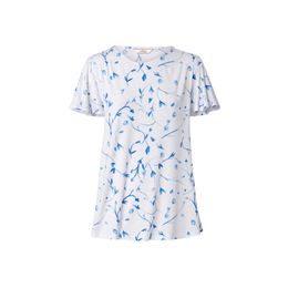 Tchibo - Blusenshirt mit Fl&uuml;gel&auml;rmeln - Damen - Gr. S - wei&szlig;/print