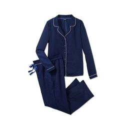 Tchibo - Jacquard-Pyjama - Damen - Gr. 38 - dunkelblau/jacquard