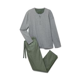 Tchibo - Pyjama-Set mit gewebter Hose - Herren - Gr. XL - grau
