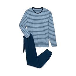 Tchibo - Pyjama mit B&uuml;ndchen - Herren - Gr. L - dunkelblau