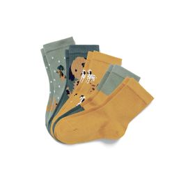 Tchibo - 5 Paar Kinder-Socken - Baby - Gr. 23-26 - dunkelgr&uuml;n/jacquard