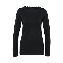 Tchibo - Shirt mit Wellenkante - Damen - Gr. L - schwarz