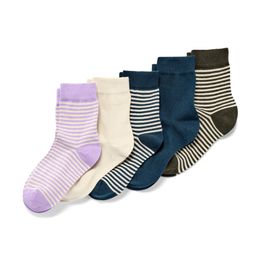 Tchibo - 5 Paar Socken - Damen - Gr. 39-42 - dunkelblau/gestreift