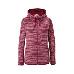 Tchibo - Strickfleecejacke - Damen - Gr. L - rot/print