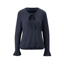 Tchibo - Blusenshirt mit Volants - Damen - Gr. S - dunkelblau/print
