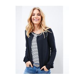 Tchibo - Feinstrickjacke mit R&uuml;schen - Damen - Gr. M - blau