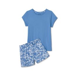 Tchibo - Shorty-Pyjama - Damen - Gr. XXL - wei&szlig;/gebl&uuml;mt