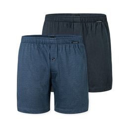 2 Schiesser Boxershorts - Herren - Gr. Xxl/8 - dunkelblau/print