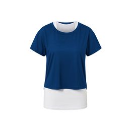 Tchibo - 2-in-1-Kurzarm-Sportshirt - Damen - Gr. M - dunkelblau
