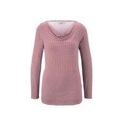 Tchibo - Shirt mit Wasserfall-Ausschnitt - Damen - Gr. XXL - dunkelrot/print