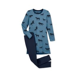 Tchibo - Jersey-Nachthemd mit Leggings - M&auml;dchen - Gr. 134/140 - dunkelblau