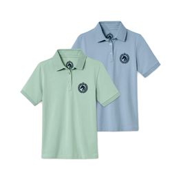 Tchibo - 2 Poloshirts - M&auml;dchen - Gr. 110/116 - blau