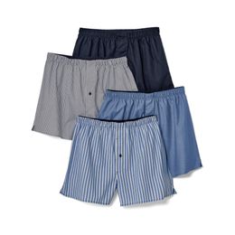 Tchibo - 4 Web-Boxershorts - Herren - Gr. S/4 - dunkelblau/gestreift