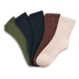 Tchibo - 5 Paar Socken mit Zopfmuster - Damen - Gr. 35-38 - wei&szlig;