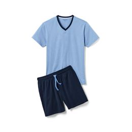 Tchibo - Shorty-Pyjama - Herren - Gr. L - dunkelblau/gestreift