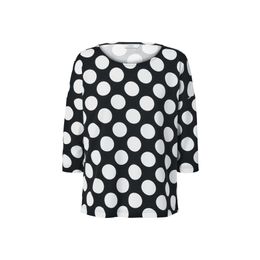 Tchibo - Gepunktetes Shirt mit 3/4-Arm - Damen - Gr. XS - schwarz/gepunktet