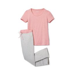Tchibo - Kurzarm-Pyjama - Damen - Gr. XXL - grau/gestreift