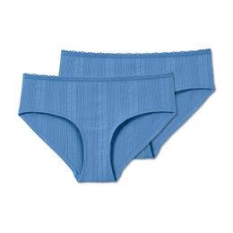 Tchibo - 2 Pantys aus Rippe - Damen - Gr. M - hellblau