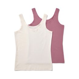 Tchibo - 2 Wende-Hemdchen - Damen - Gr. L - creme