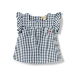 Tchibo - Kurzarmbluse - M&auml;dchen - Gr. 98/104 - wei&szlig;/kariert