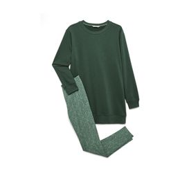 Tchibo - Leggings-Pyjama-Set - Damen - Gr. XL - dunkelgr&uuml;n