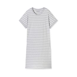 Schiesser Kurzarm-Sleepshirt - Damen - Gr. 38 - grau/gestreift