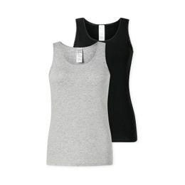 2 Schiesser Tops - Damen - Gr. 44 - schwarz