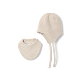 Tchibo - Baby-Strickm&uuml;tze-und-Strickschal - Kinder - Gr. 49-52 - beige