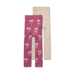 Tchibo - 2 Kinder-Frottee-Thermoleggings - M&auml;dchen - Gr. 98/104 - dunkelrosa