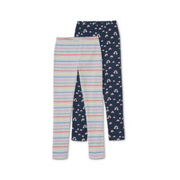 Tchibo - 2 Leggings - M&auml;dchen - Gr. 122/128 - dunkelblau/print