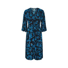 Tchibo - Kleid mit Print - Damen - Gr. 42 - dunkelblau/gebl&uuml;mt