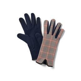 Tchibo - Sweathandschuhe - Damen - Gr. 8 - dunkelblau/kariert