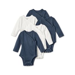Tchibo - 5 Baby-Bodys mit Mitwachsfunktion - Baby - Gr. 86/92 - blau/print