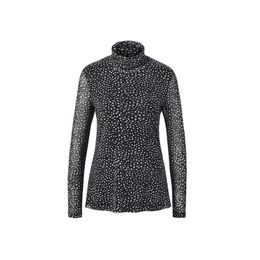 Tchibo - Gepunktetes Mesh-Rollkragenshirt - Damen - Gr. XL - creme/gepunktet