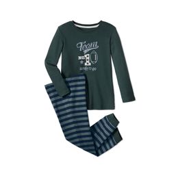 Tchibo - Interlock-Pyjama - Jungen - Gr. 110/116 - dunkelblau/gestreift