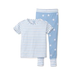 Tchibo - M&auml;dchen-Pyjama - M&auml;dchen - Gr. 158/164 - hellblau/gepunktet