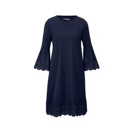 Tchibo - Kleid mit Volant und Lochstickerei - Damen - Gr. M - dunkelblau