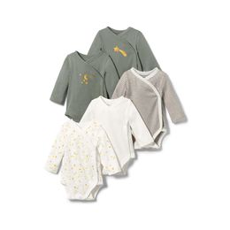 Tchibo - 5 Baby-Bodys mit Mitwachsfunktion - Baby - Gr. 62/68 - khaki/print