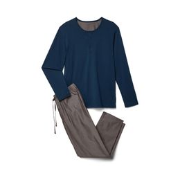 Tchibo - Pyjama-Set mit gewebter Hose - Herren - Gr. S - dunkelblau