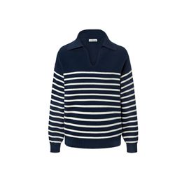 Tchibo - Strickpullover mit Kragen - Damen - Gr. M - wei&szlig;/gestreift